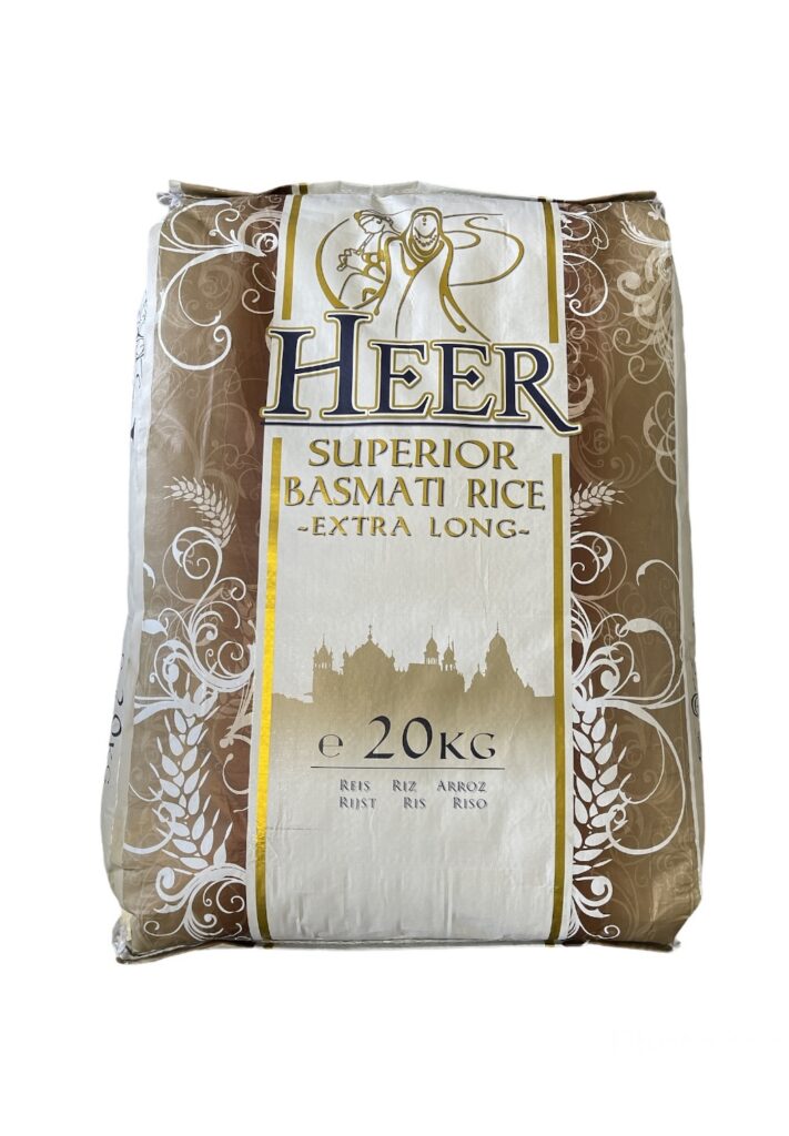 Heer Superior Basmati Rice -Extra Long – 20Kg - ZakiAsianFoods